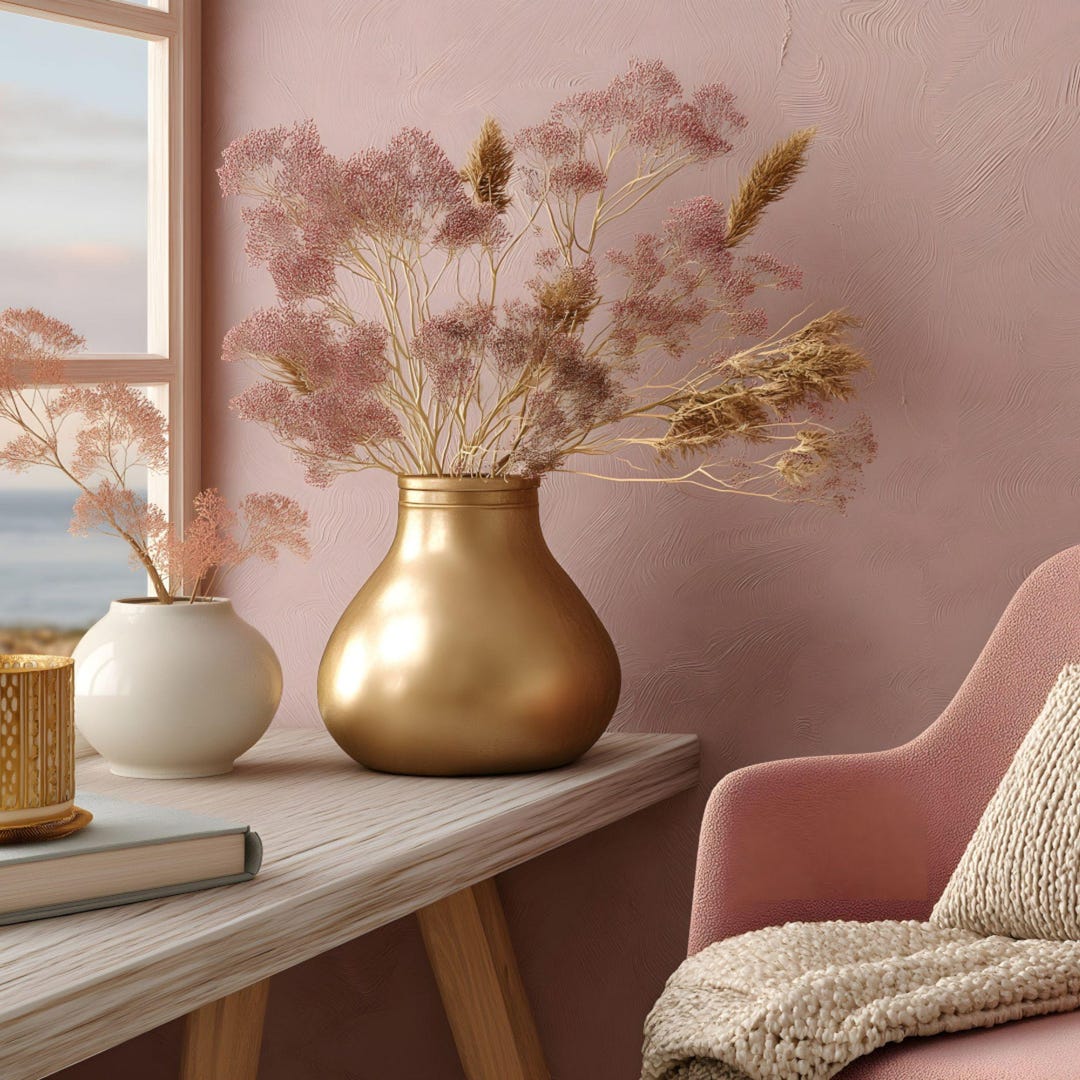 Peaceful Soft Pink Office Zoom Background - Coastal Minimalist ...