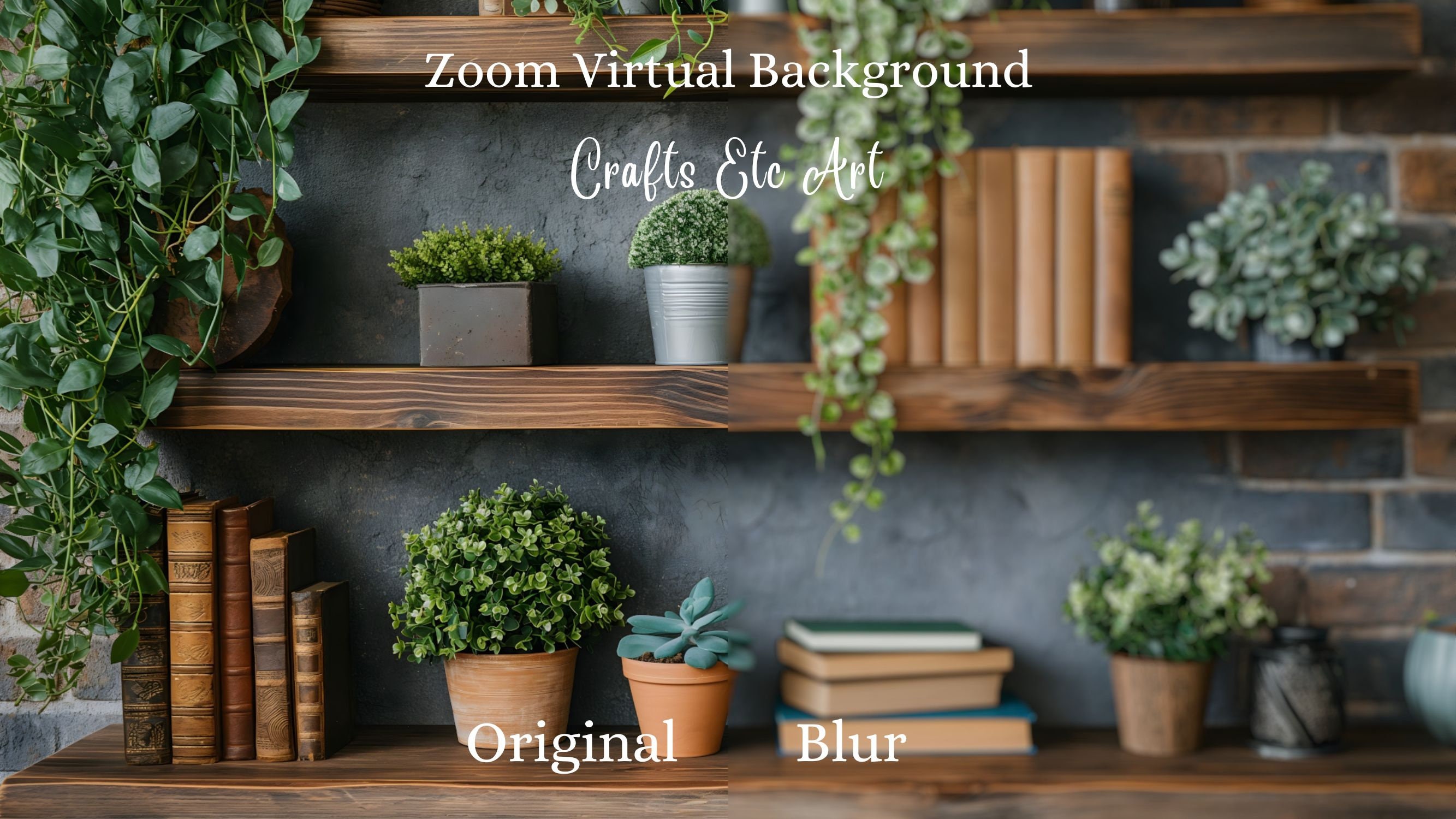 Zoom Background - Rustic Shelves Virtual Background for Zoom ...