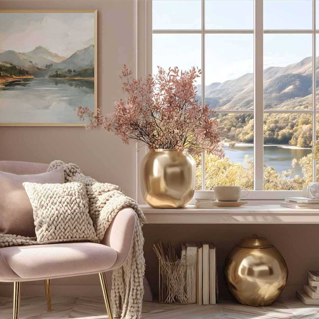 Serene Blush Home Office Zoom Background - Elegant Virtual Meeting ...