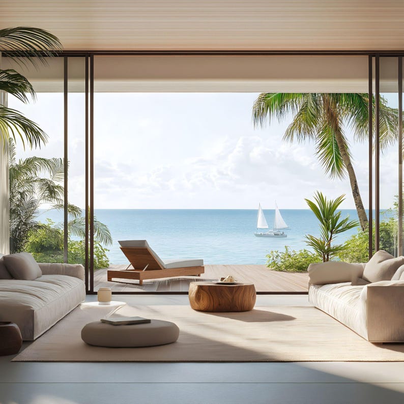 Luxury Ocean View Zoom Background - Tropical Beach Escape- Virtual ...