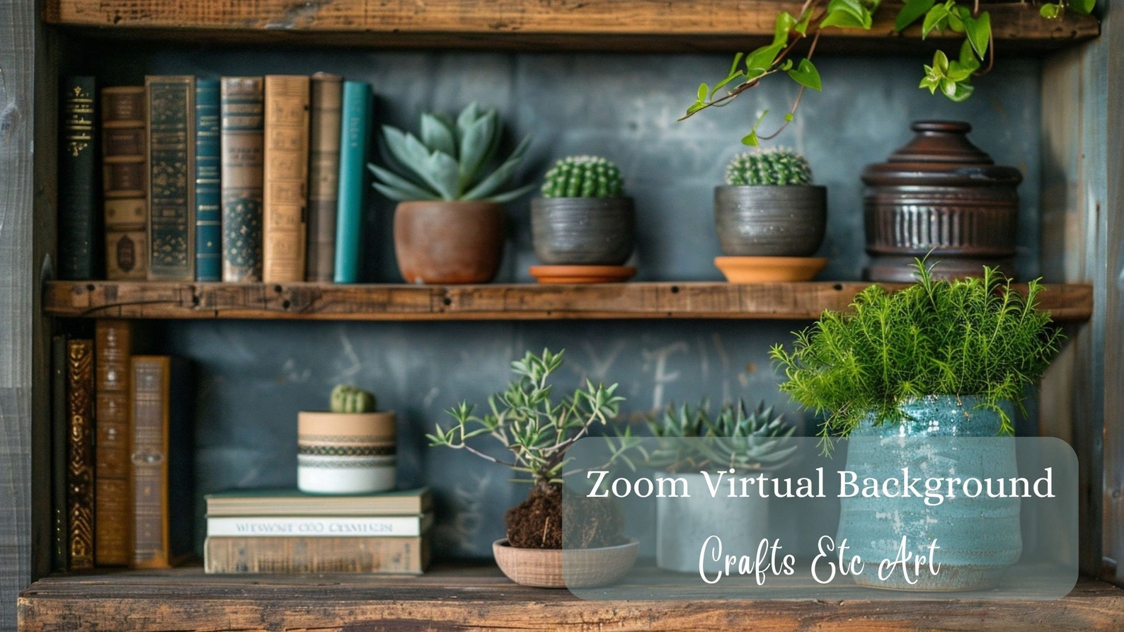 Rustic Shelves Zoom Background - Virtual Background for Zoom ...