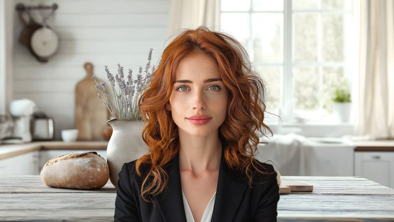 Rustic Farmhouse Kitchen Zoom Background - Lavender & Bread Virtual ...