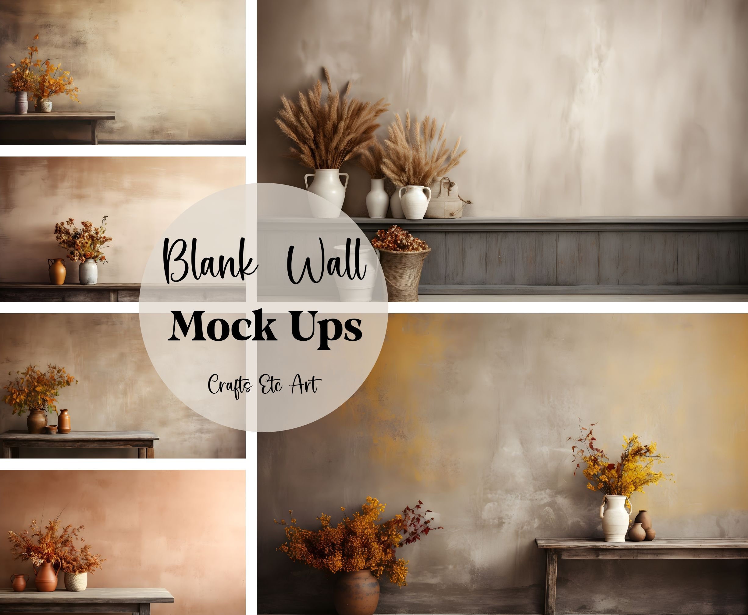 Blank Wall Mockups - Country Cottage - Rustic Interior Blank Wall Mock ...