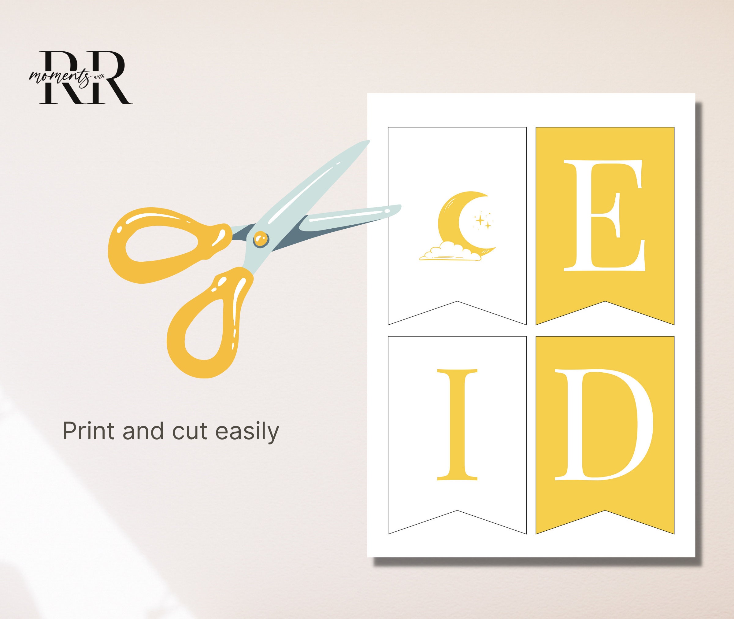 Eid Decoration, Eid Mubarak Banner, Eid Mubarak, Eid Bunting, Printable ...
