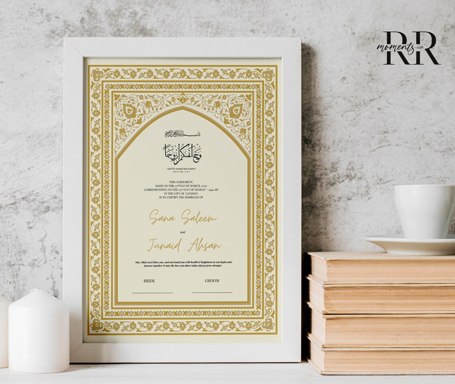 Nikkah Contract Template,printable Nikkah Contract,editable Nikkahnama ...
