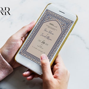 Editable Muslim Wedding Invitation, Modern Nikkah Invitation, Islamic ...