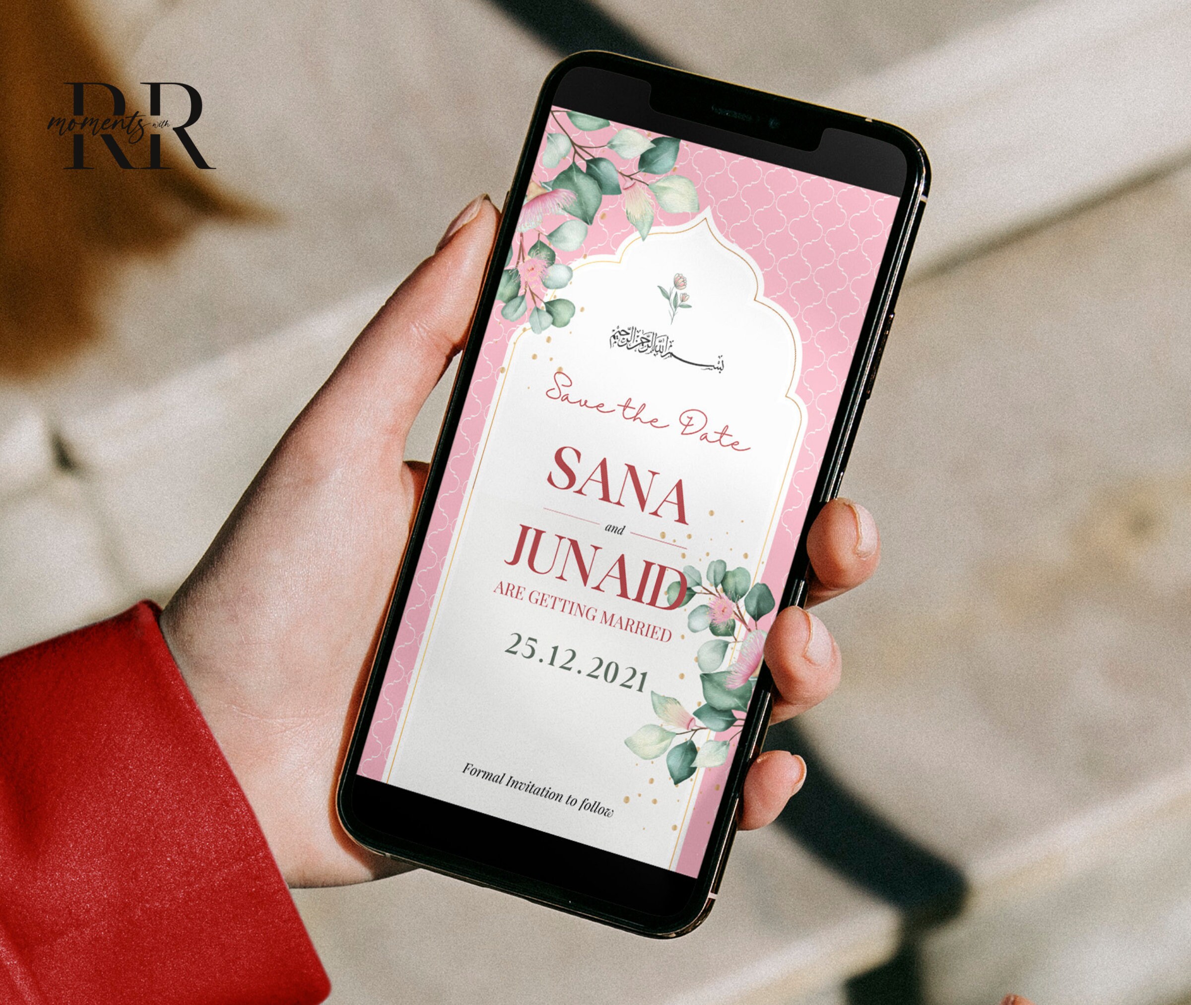 Muslim Wedding Save the Date Canva Template, Muslim Wedding ...
