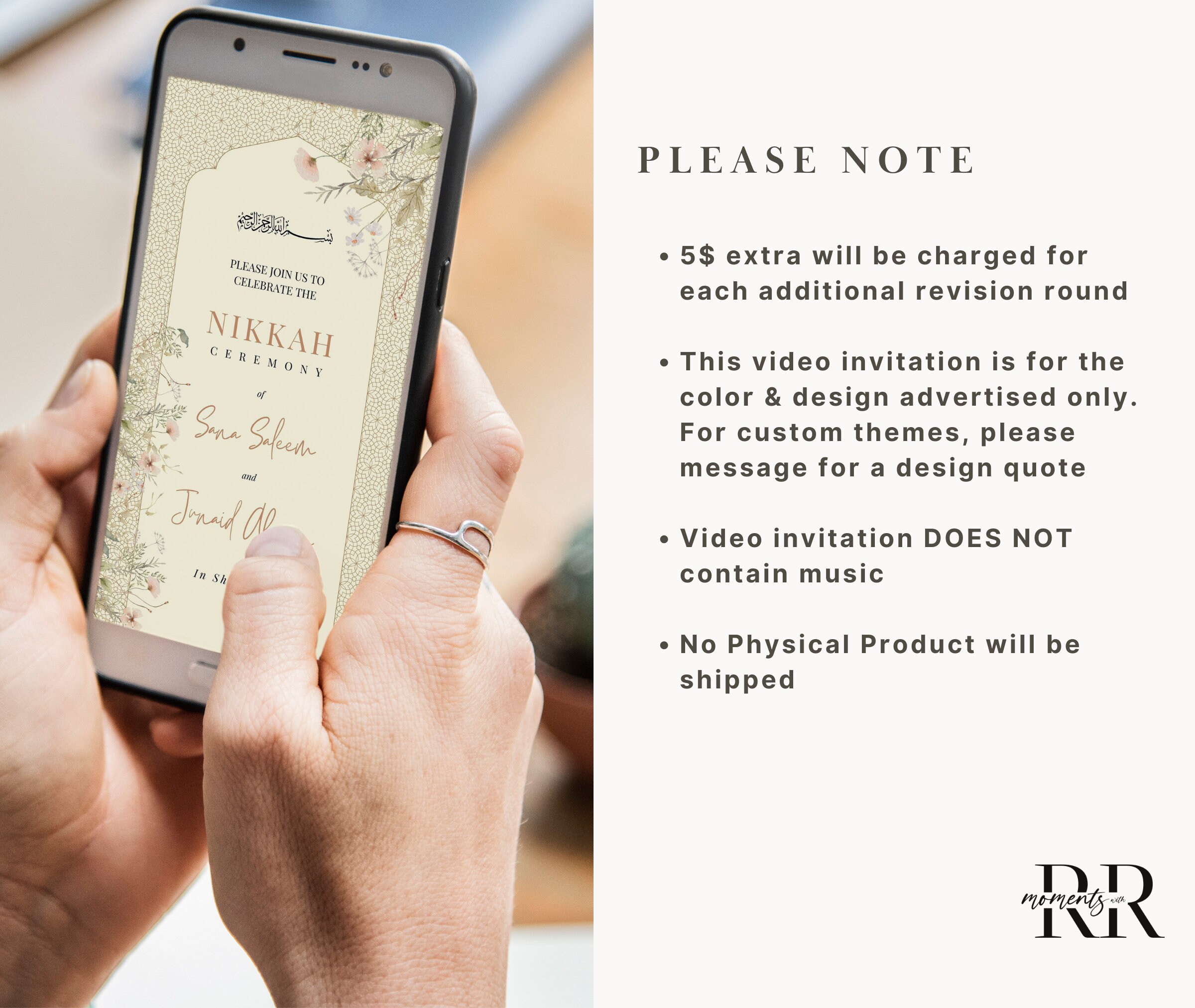 Muslim Wedding Invitation Video, Modern Nikkah Invitation, Islamic ...