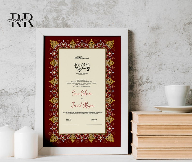 Nikkah Contract Template,printable Nikkah Contract,editable Nikkahnama ...