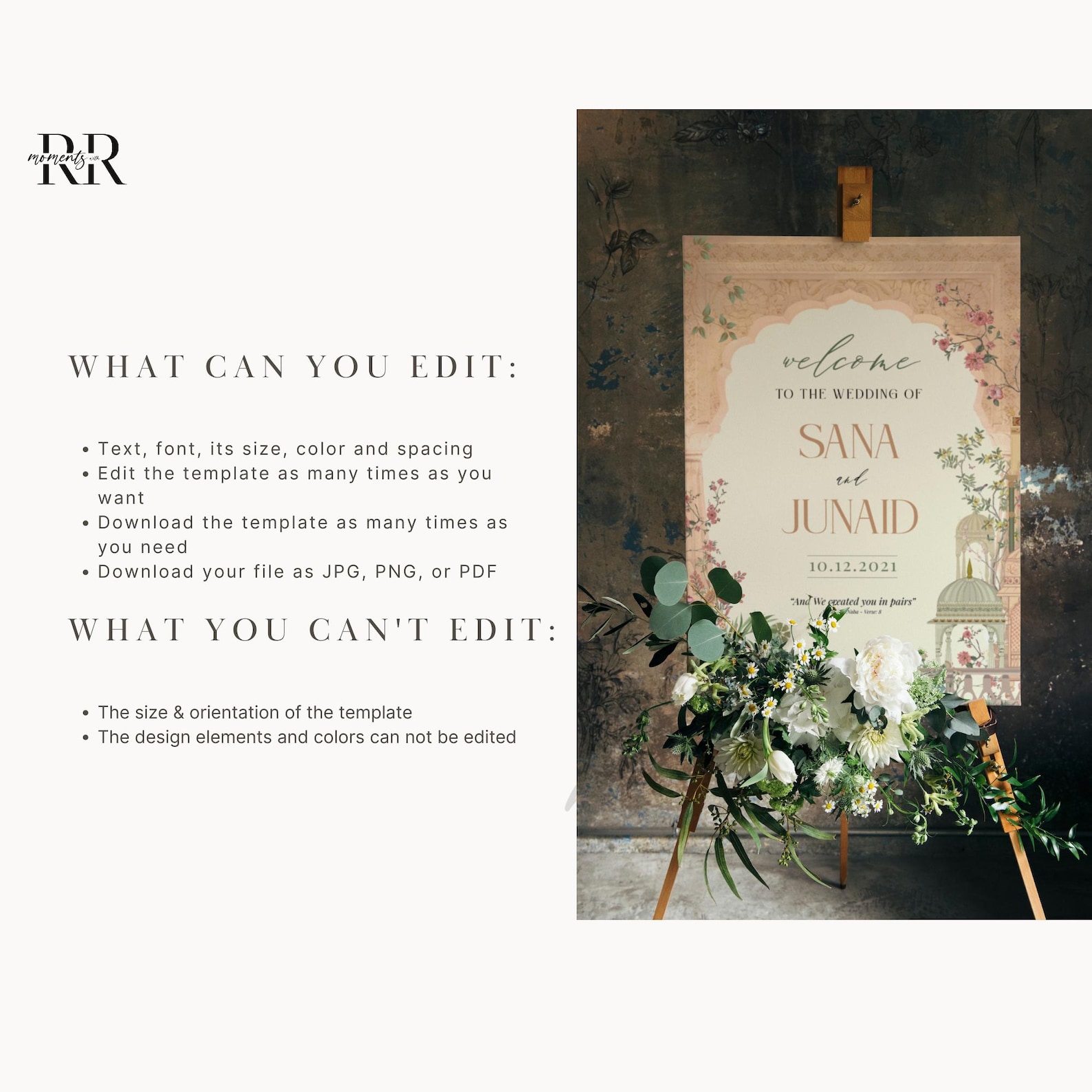 Muslim Wedding Welcome Sign Template - Islamic Wedding Welcome Sign ...