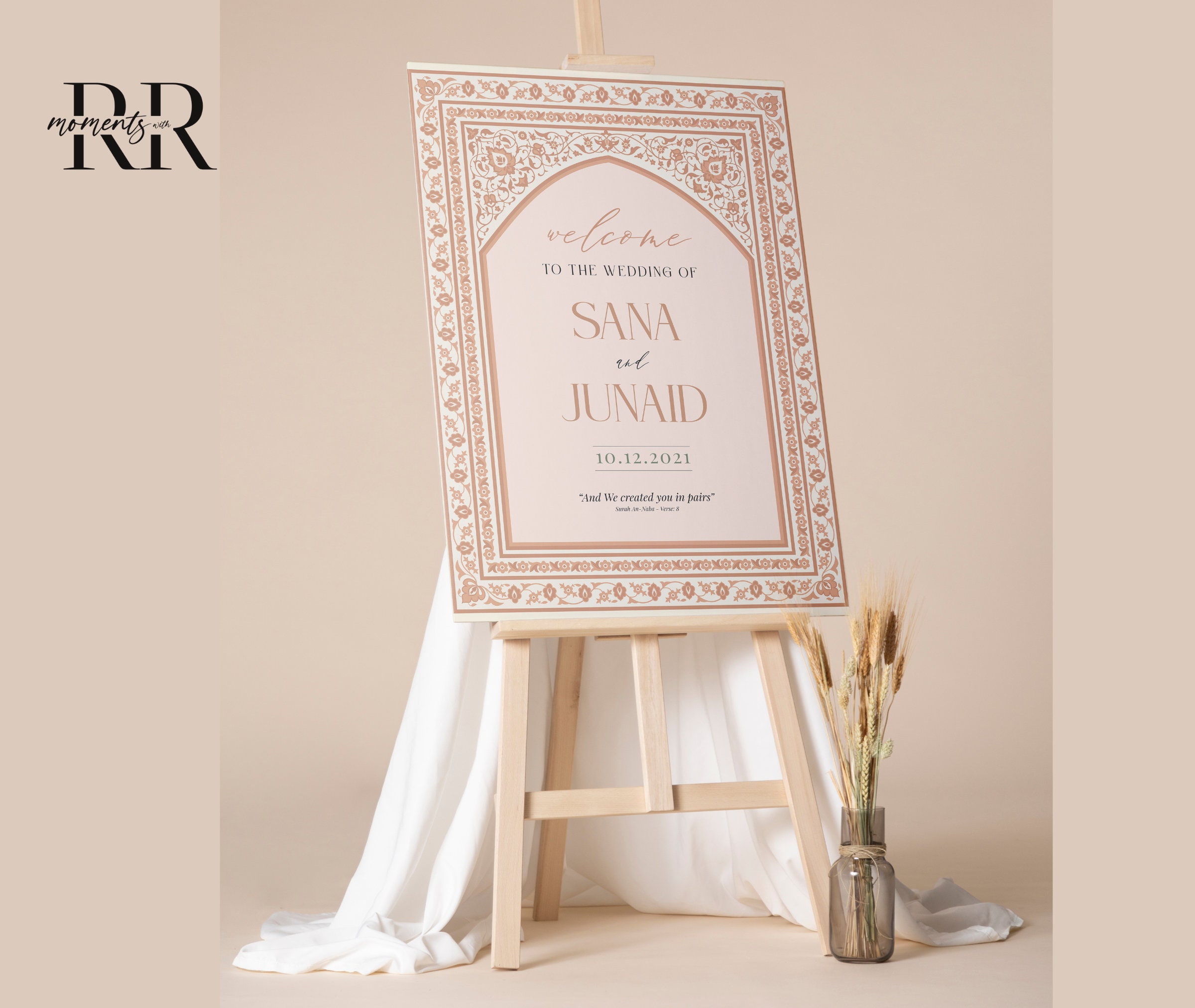 Muslim Wedding Welcome Sign - Islamic Wedding Welcome Sign Digital ...