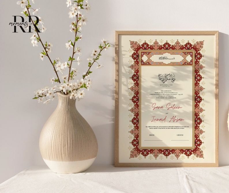 Nikkah Contract Template,printable Nikkah Contract,editable Nikkahnama ...
