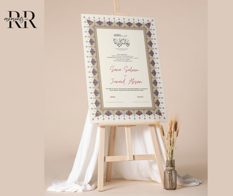 Nikkah Contract Template,printable Nikkah Contract,editable Nikkahnama ...