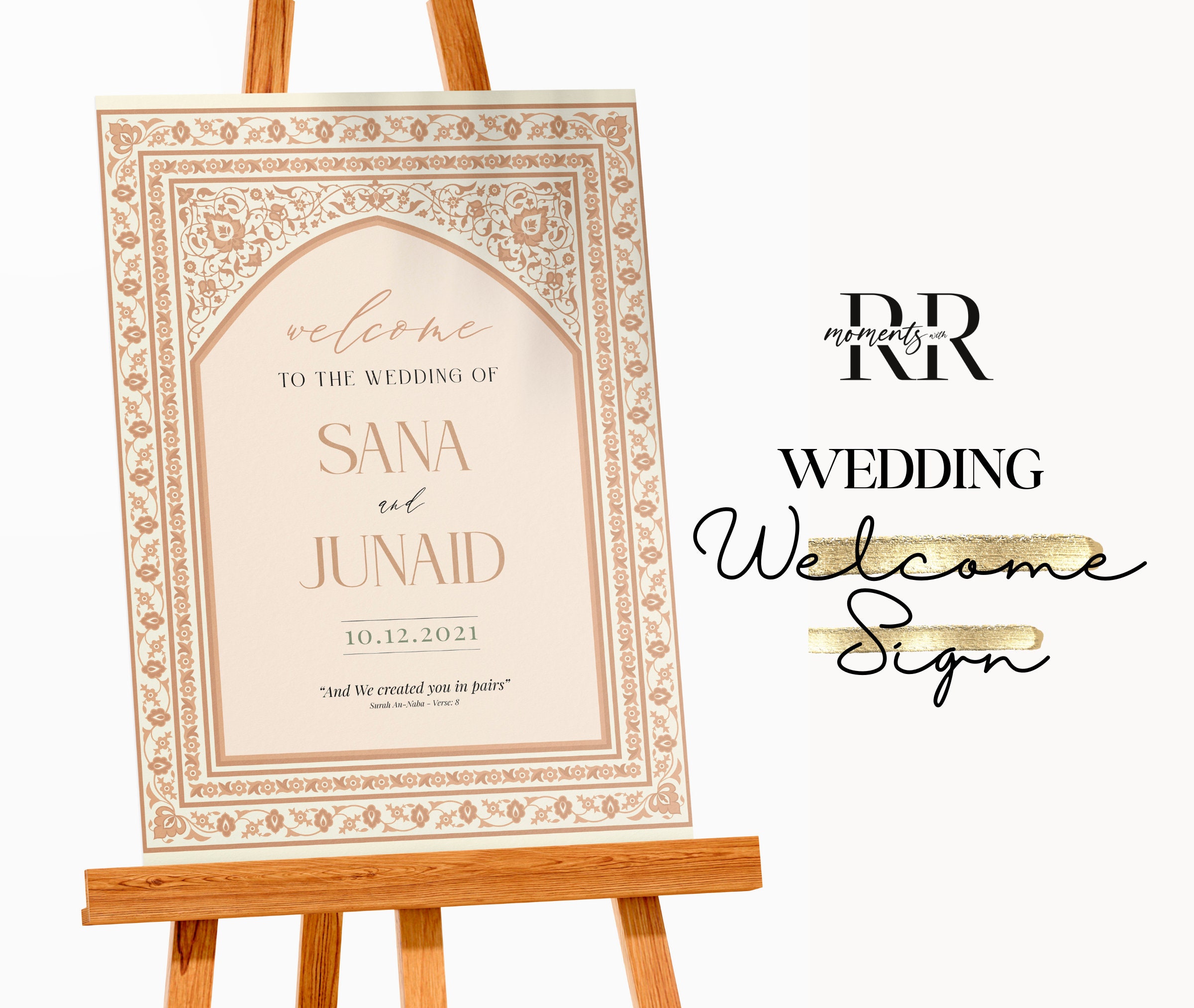 Muslim Wedding Welcome Sign - Islamic Wedding Welcome Sign Digital ...