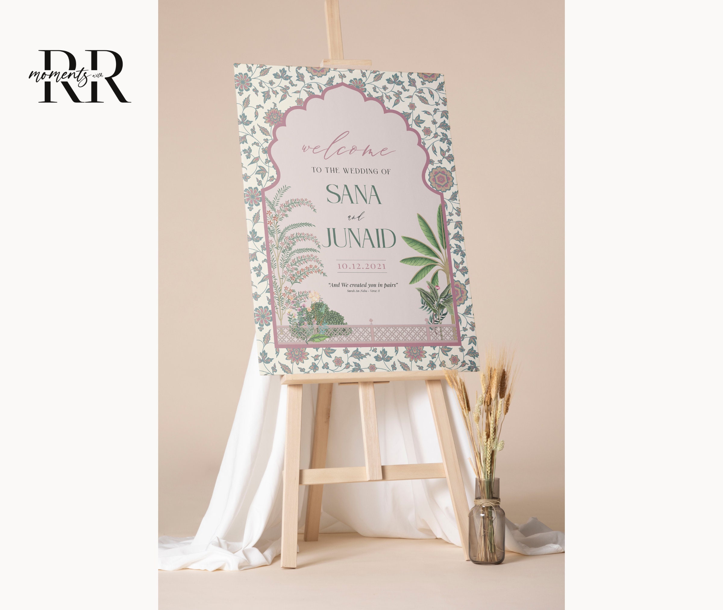 Custom Muslim Wedding Welcome Sign Islamic Wedding Welcome Sign Digital ...