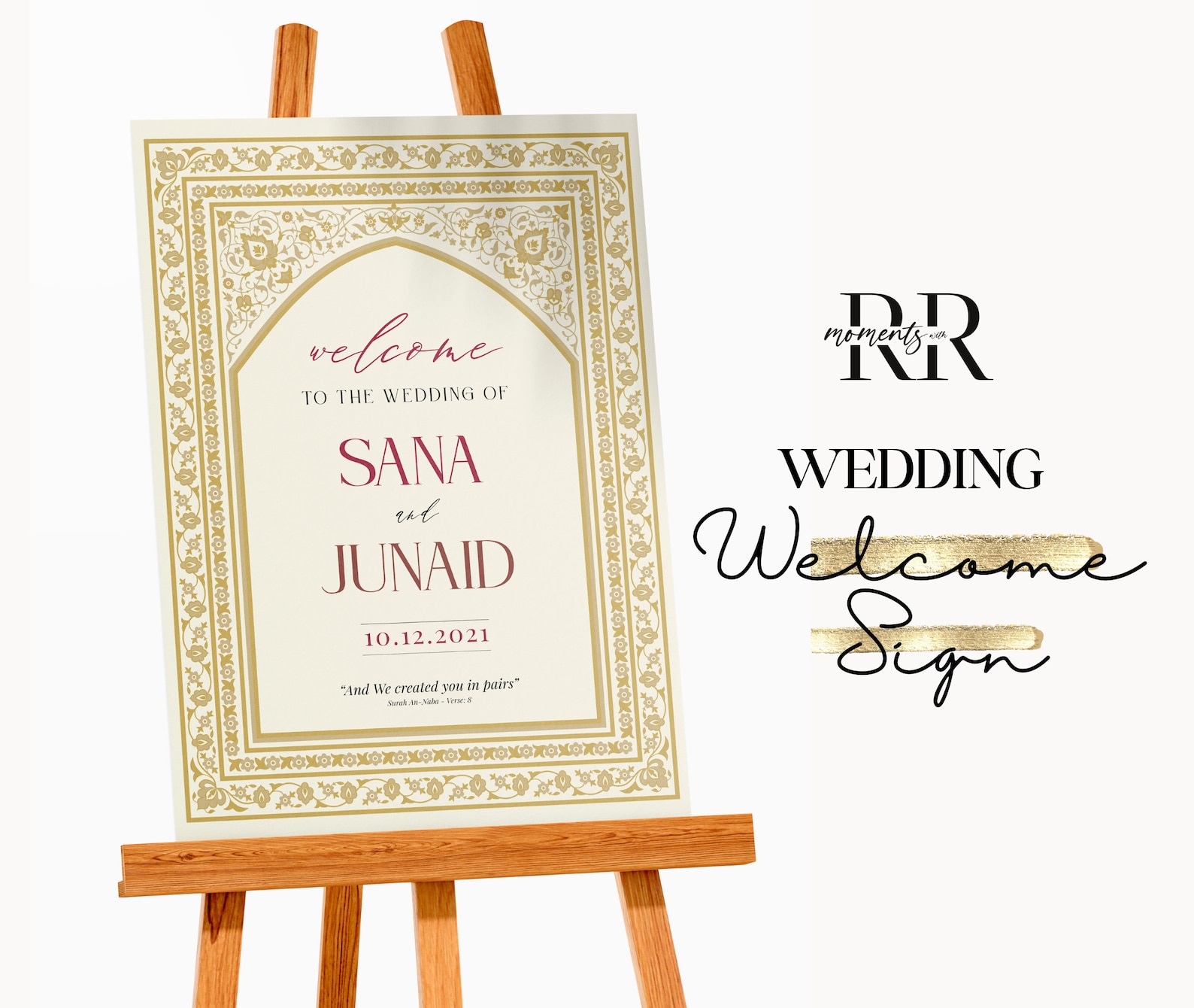 Custom Muslim Wedding Welcome Sign Islamic Wedding Welcome Sign Digital ...
