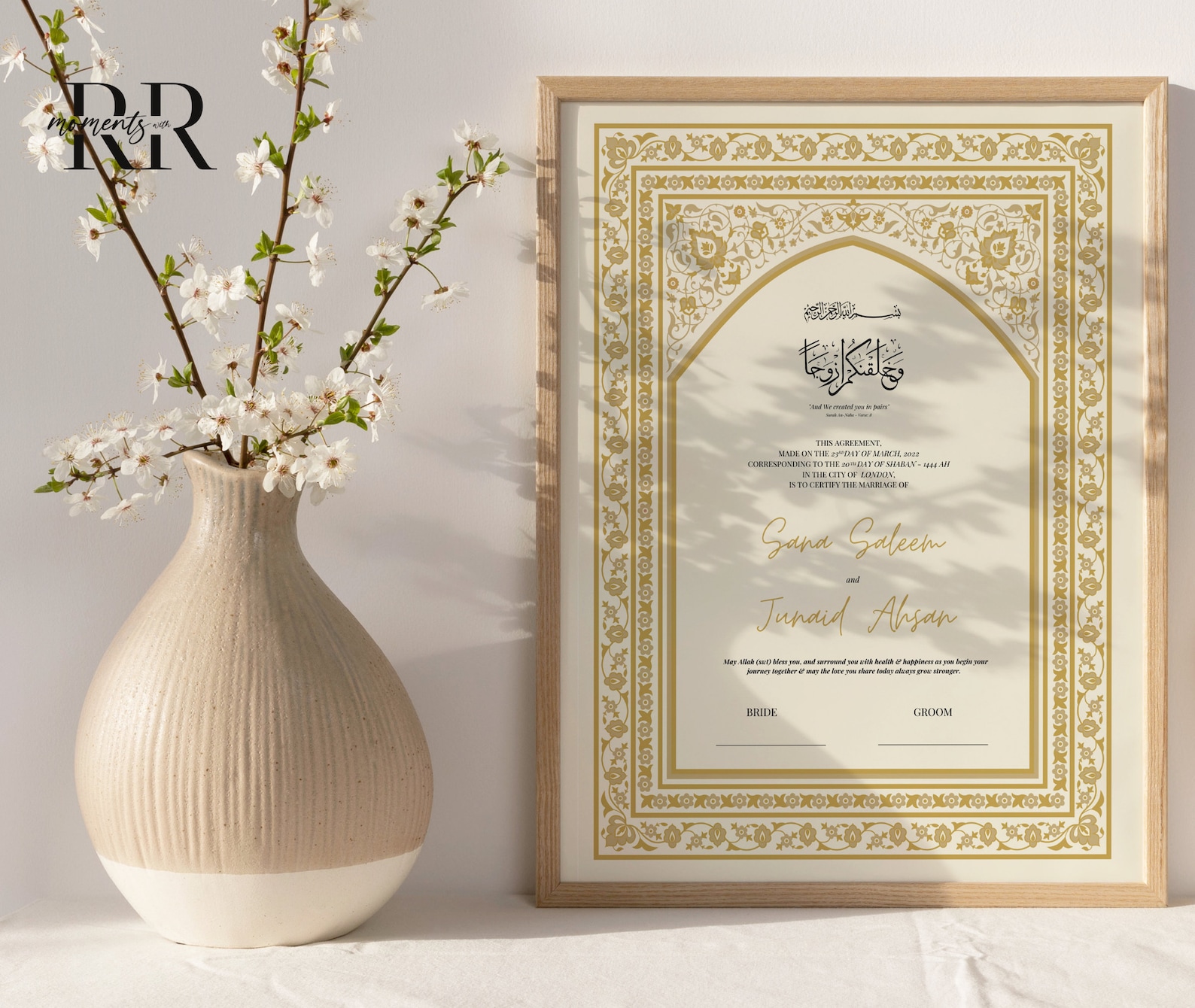 Nikkah Contract Template,printable Nikkah Contract,editable Nikkahnama ...