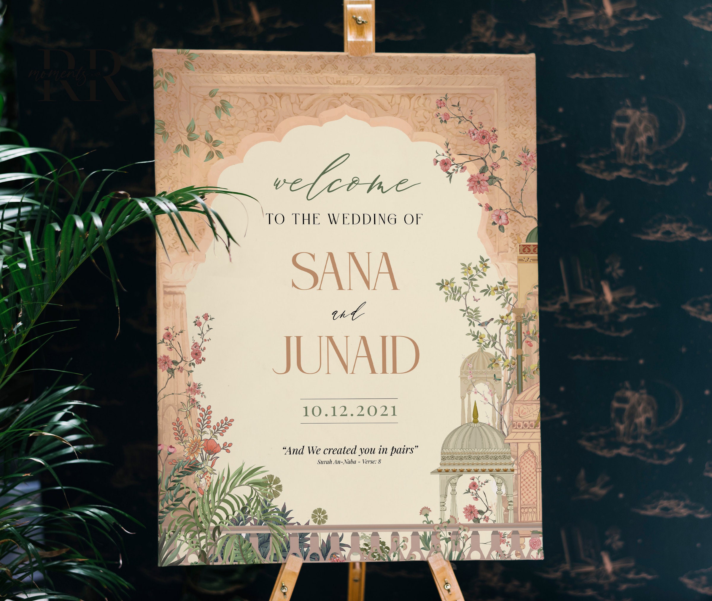 Muslim Wedding Welcome Sign - Islamic Wedding Welcome Sign Digital ...