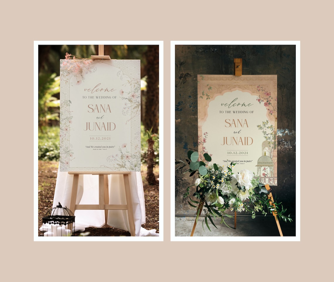 Muslim Wedding Welcome Sign Islamic Wedding Welcome Sign - Etsy