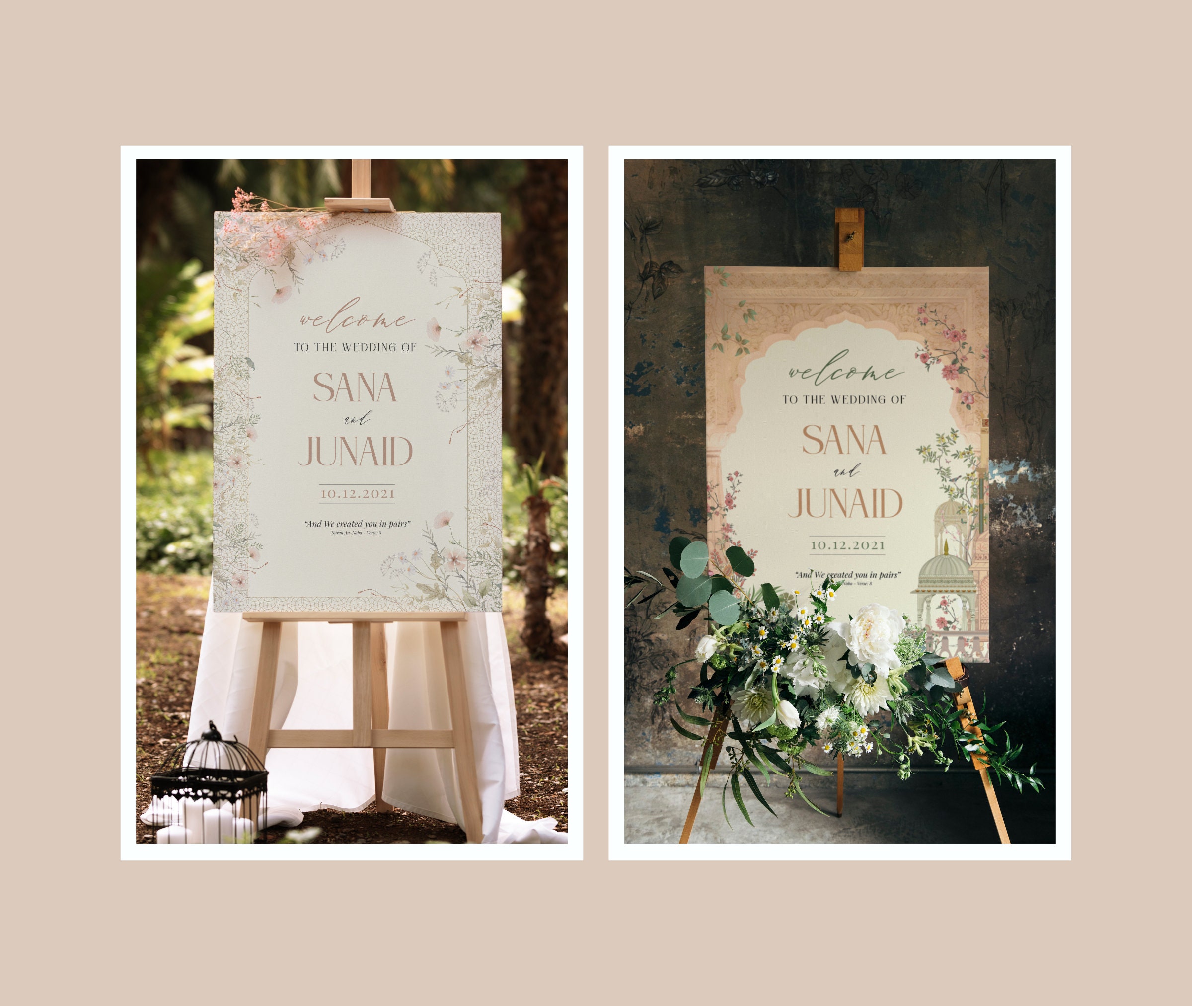 Muslim Wedding Welcome Sign Islamic Wedding Welcome Sign Digital ...