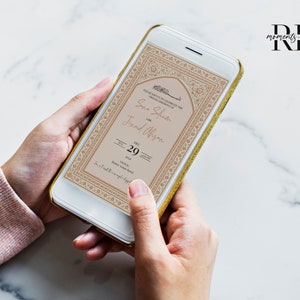 Editable Muslim Wedding Invitation, Modern Nikkah Invitation, Islamic ...