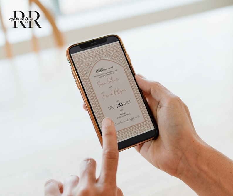 Editable Muslim Wedding Invitation, Modern Nikkah Invitation, Islamic ...