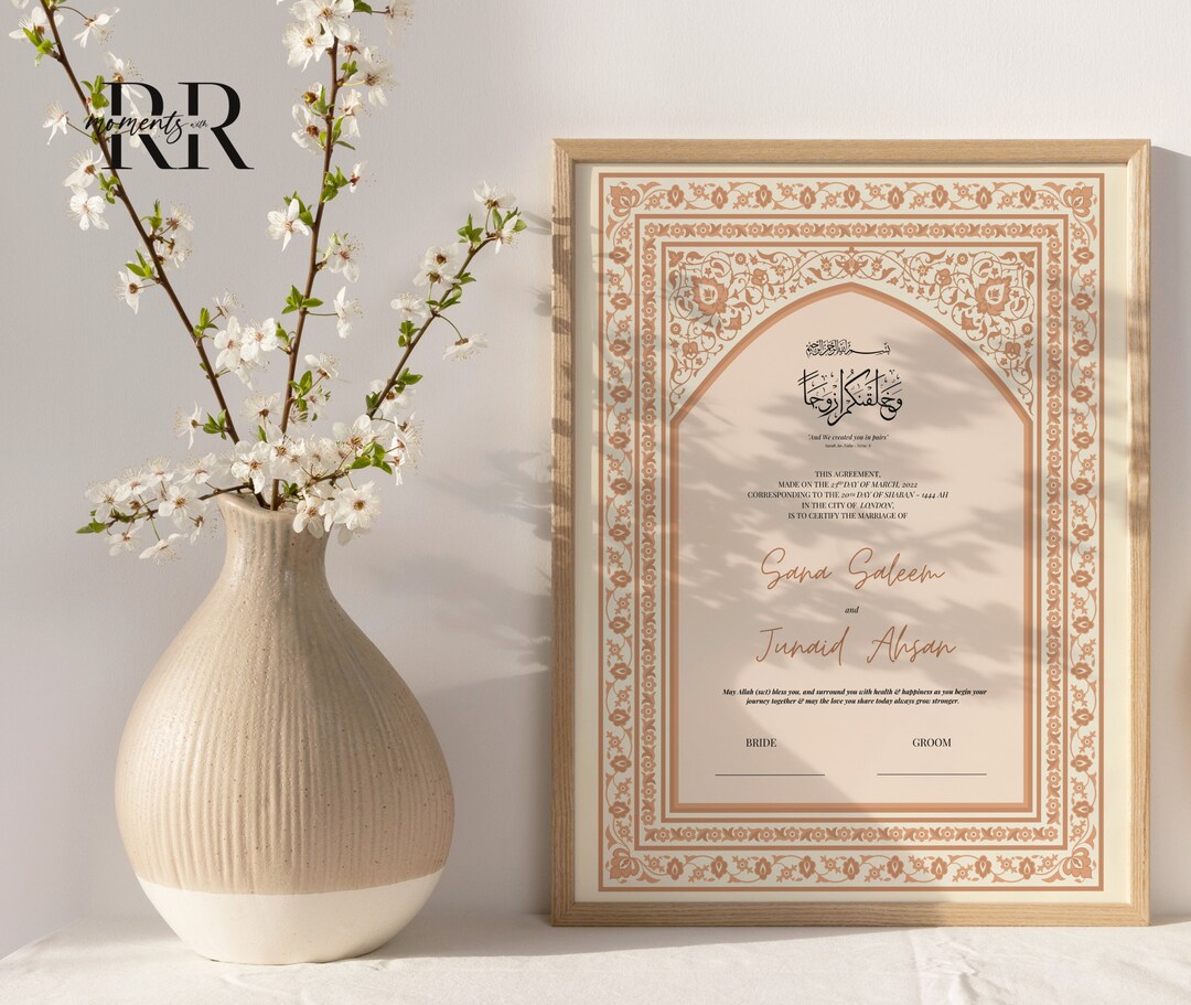 Buy Nikkah Contract Template,printable Nikkah Contract,editable ...