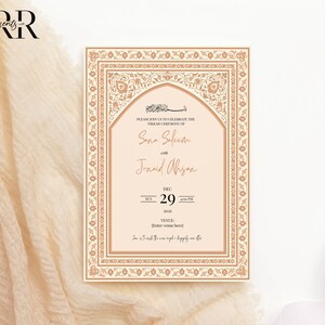 Editable Muslim Wedding Invitation, Modern Nikkah Invitation, Islamic ...