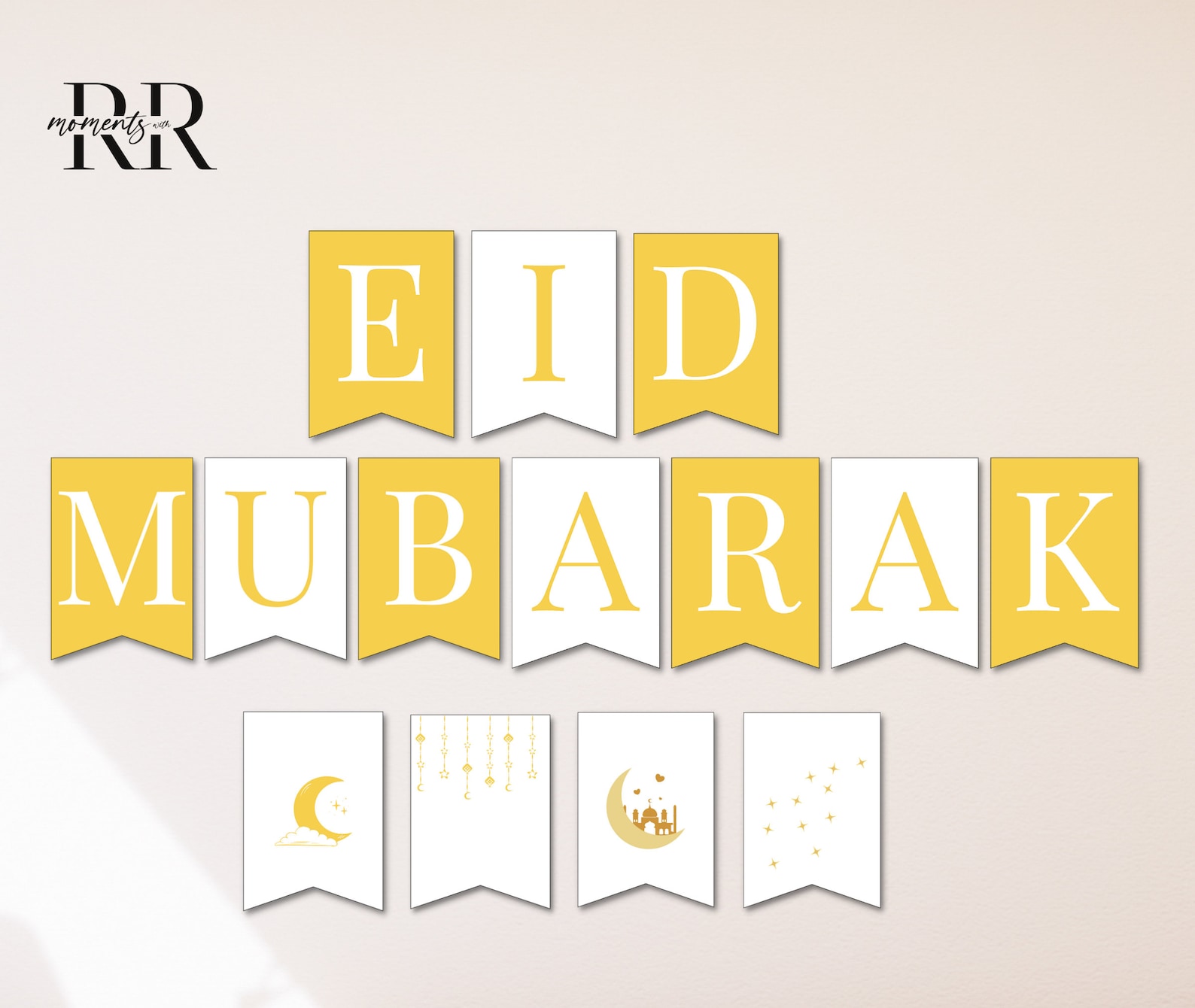 Eid Decoration, Eid Mubarak Banner, Eid Mubarak, Eid Bunting, Printable ...