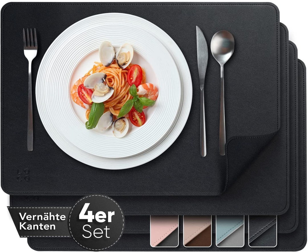 Noble Placemats Made of Artificial Leather Set of 4 Two-tone Placemat ...