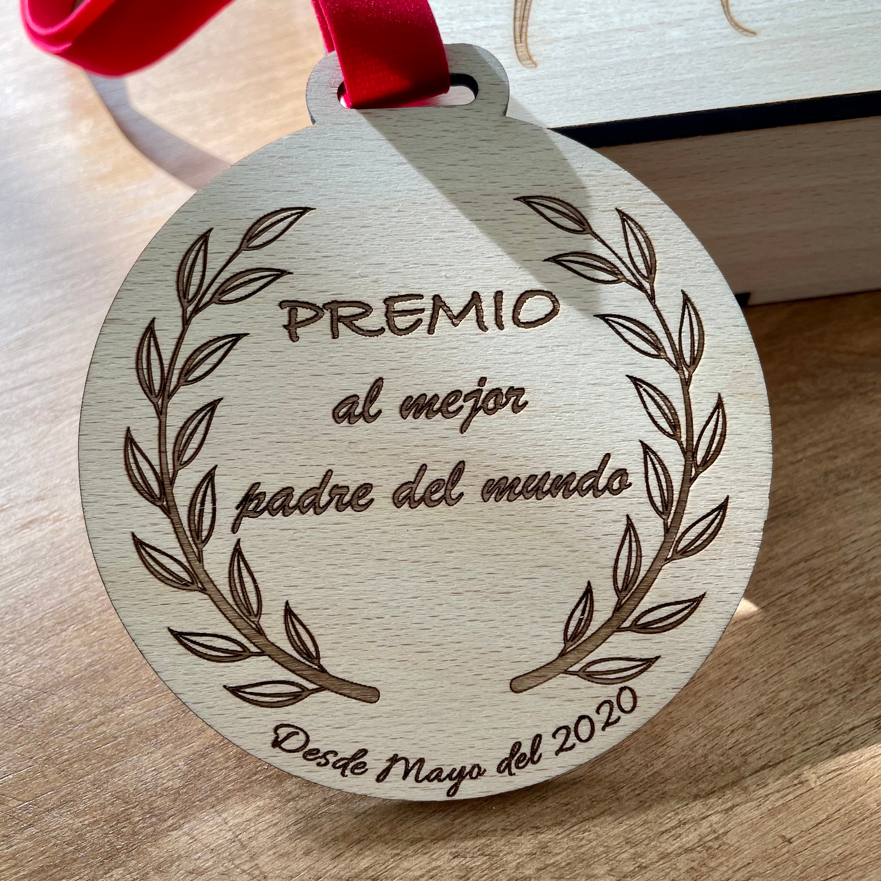 Medalla De Madera Para Día Del Padre Con Caja Para Guardar. - Etsy