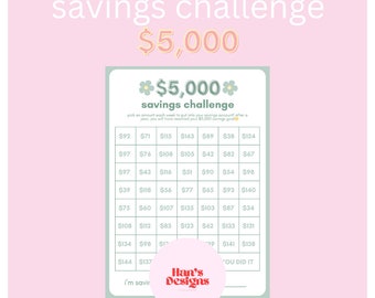 3500 Savings Challenge Printable, Minimalist Savings PDF Template, 3.5k ...