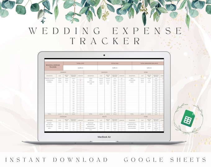 Simple Wedding Budget Template Editable and Auto-calculating Wedding ...