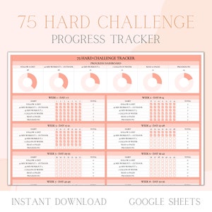 75 Hard Challenge Progress Tracker - Etsy