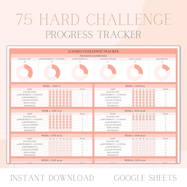 75 Hard Tracker - Etsy