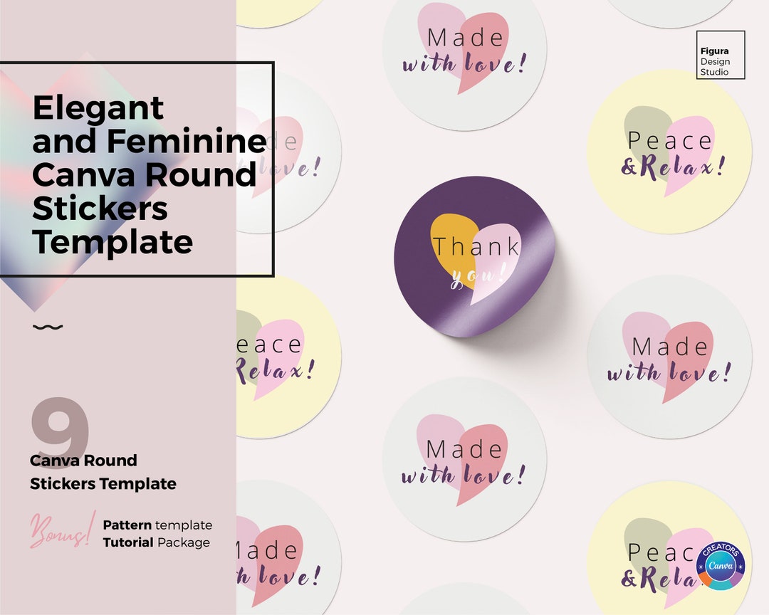 Editable Canva Round Stickers Template, DIY Stickers Design, Small ...