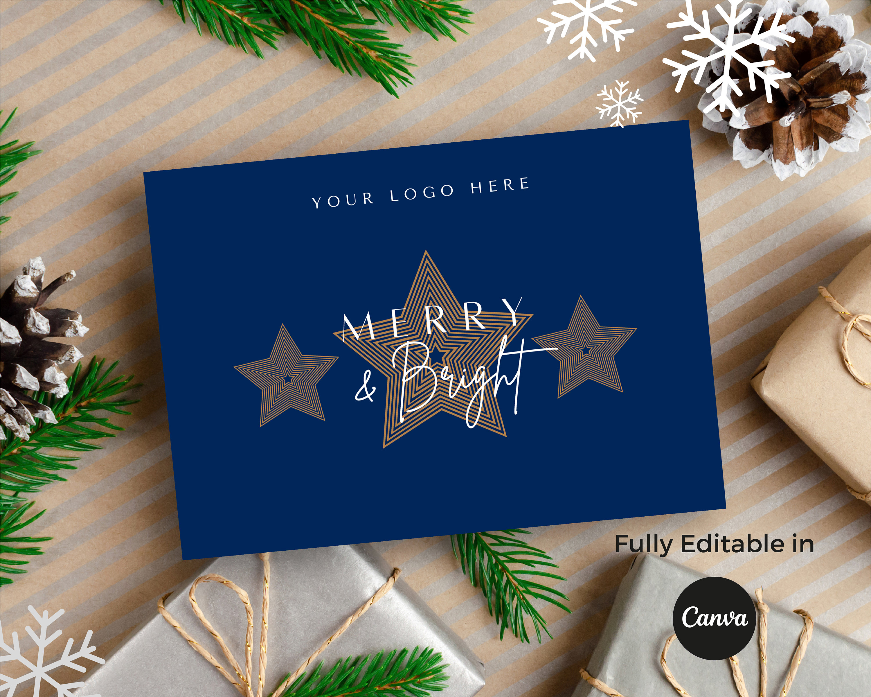 Editable Christmas Thank You Card Christmas Canva Template - Etsy