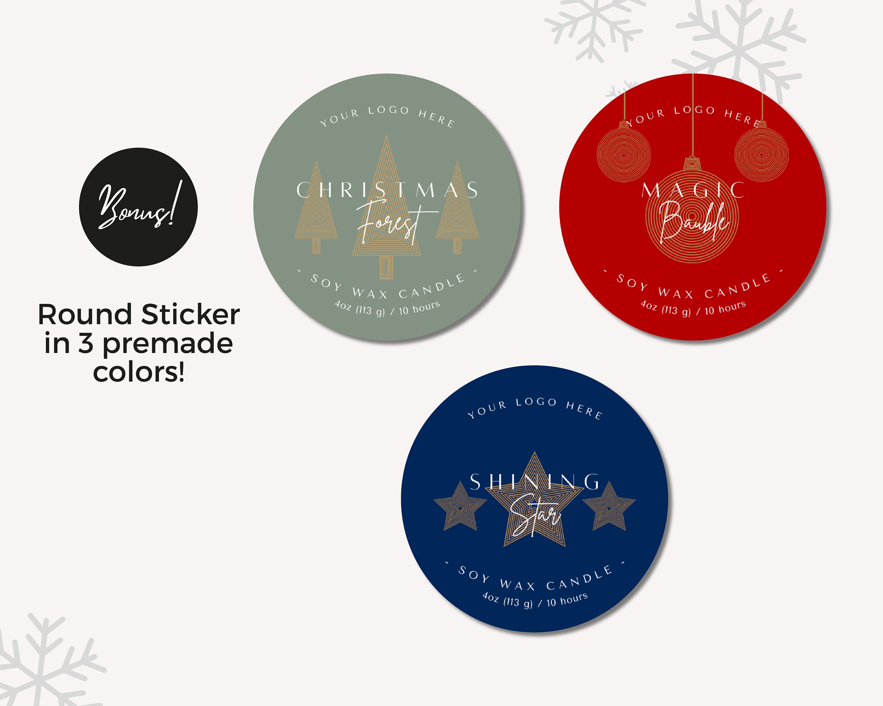 Christmas Printable Candle Labels Template, Editable Design Canva ...