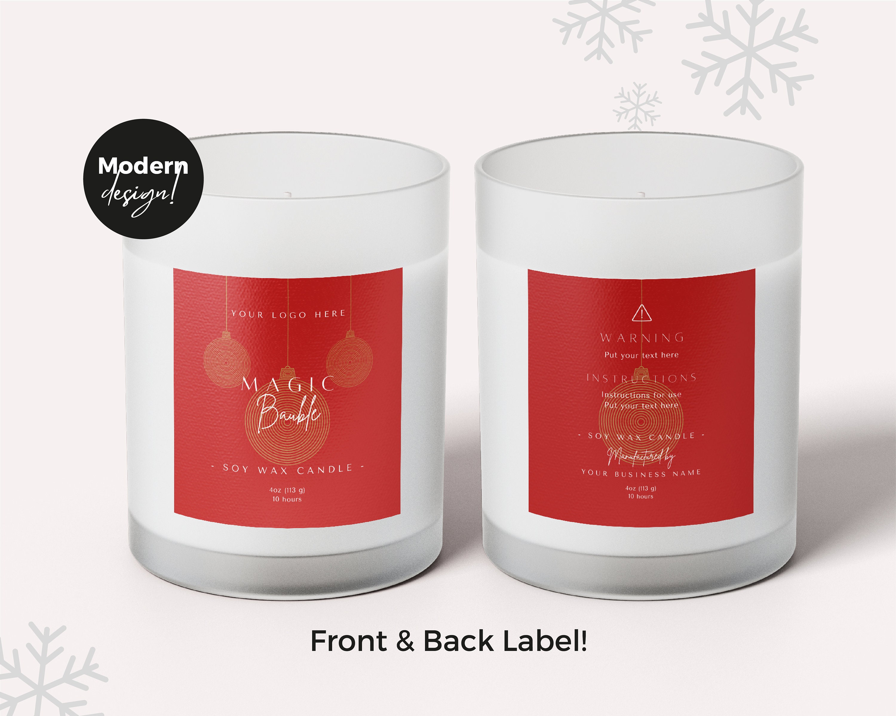 Christmas Printable Candle Labels Template, Editable Design Canva ...