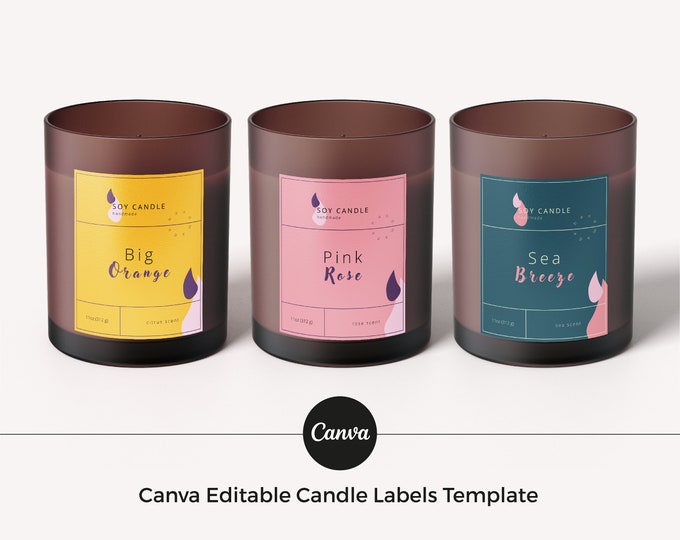 Editable Canva Candle Label Template, Printable Labels Template ...