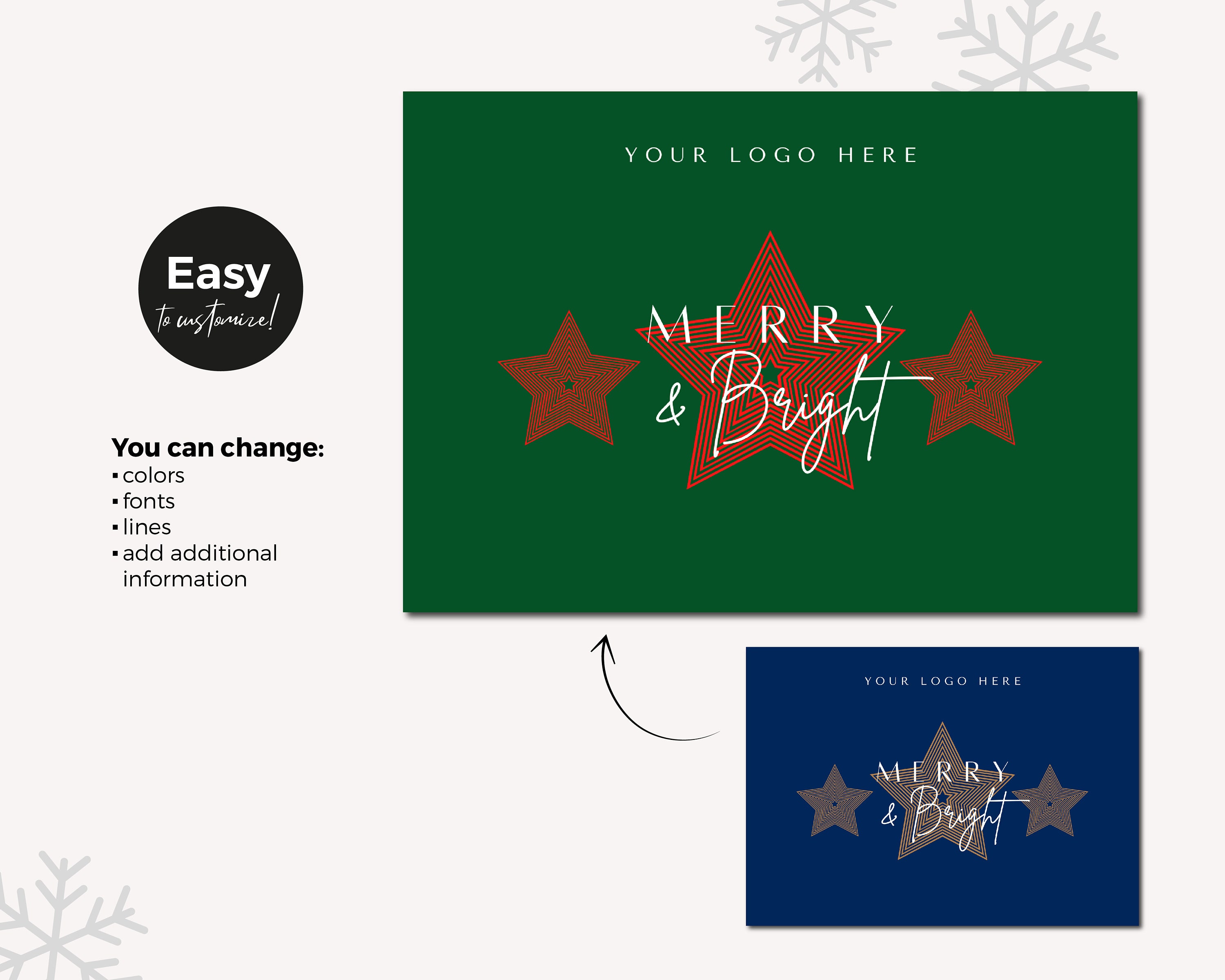 Editable Christmas Thank You Card Christmas Canva Template - Etsy