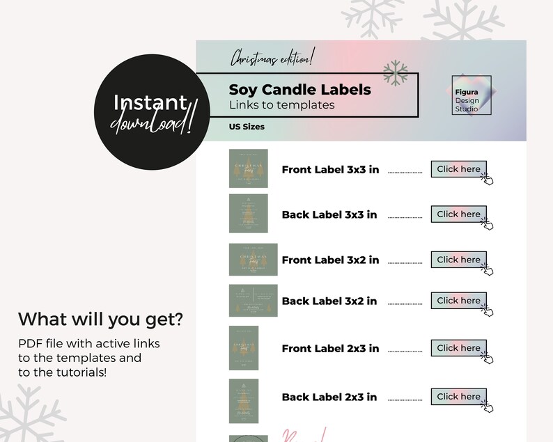Christmas Printable Candle Labels Template, Editable Design Canva ...