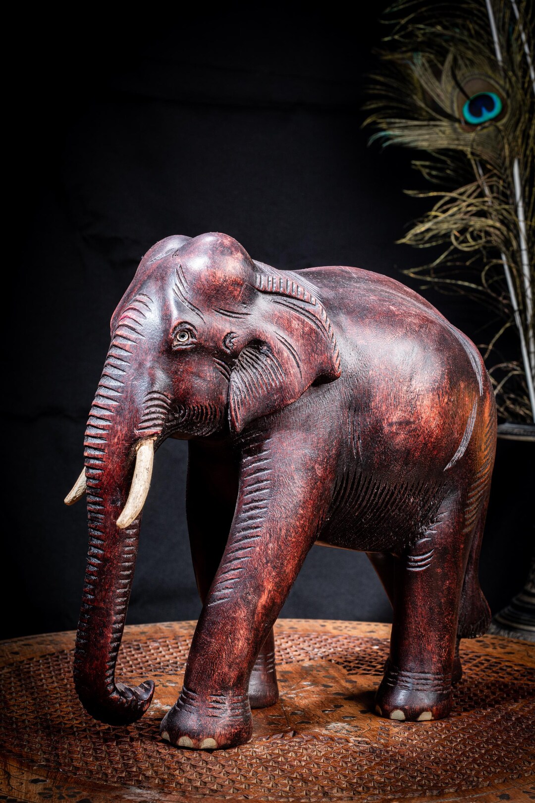 Handcrafted Teak Wood Elephant Statue- Rustic Home Decor- Unique Gift for Elephant Lovers - Etsy UK