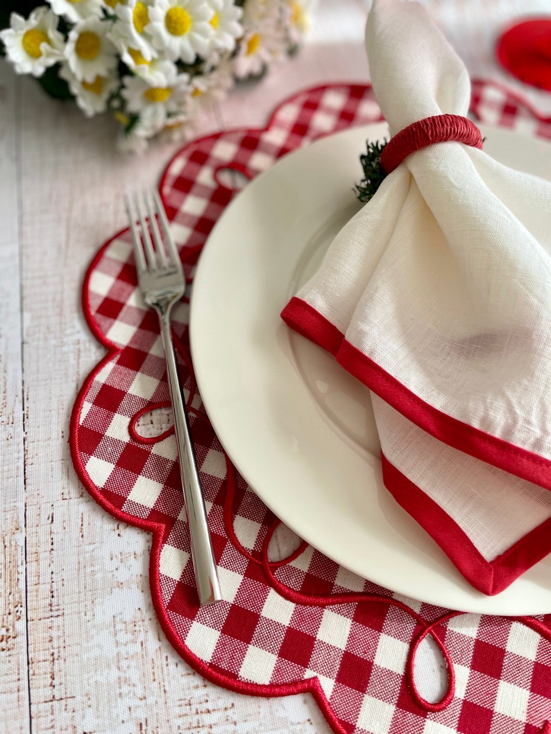 Linen Embroidered Table Mat Handmade Linen Placemats - Etsy