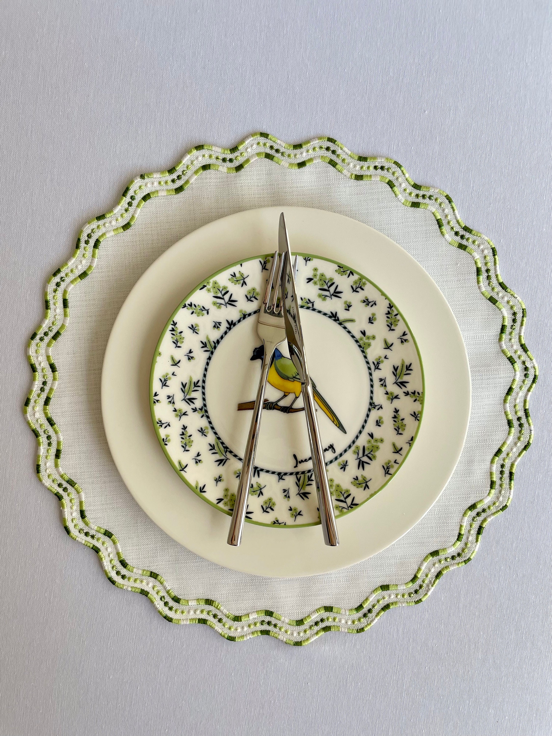 Embroidered Placemat Reusable Table Mat Cotton Embroidery - Etsy