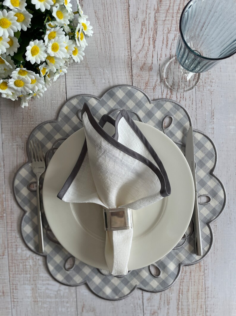 Linen Embroidered Table Mat Handmade Linen Placemats - Etsy