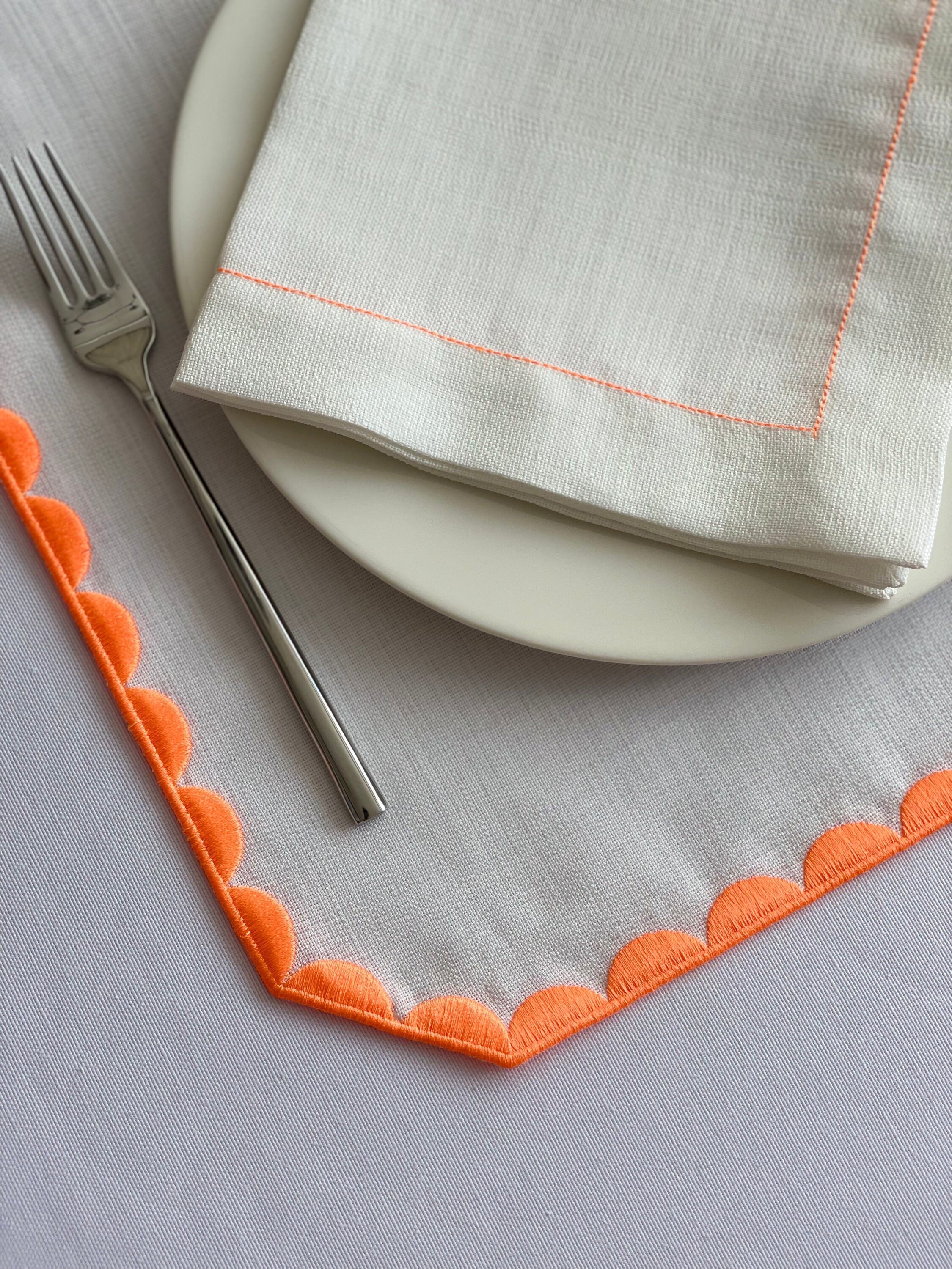 Tea Napkin With Stitched Edges, Natural Cotton White Fabric Napkin ...