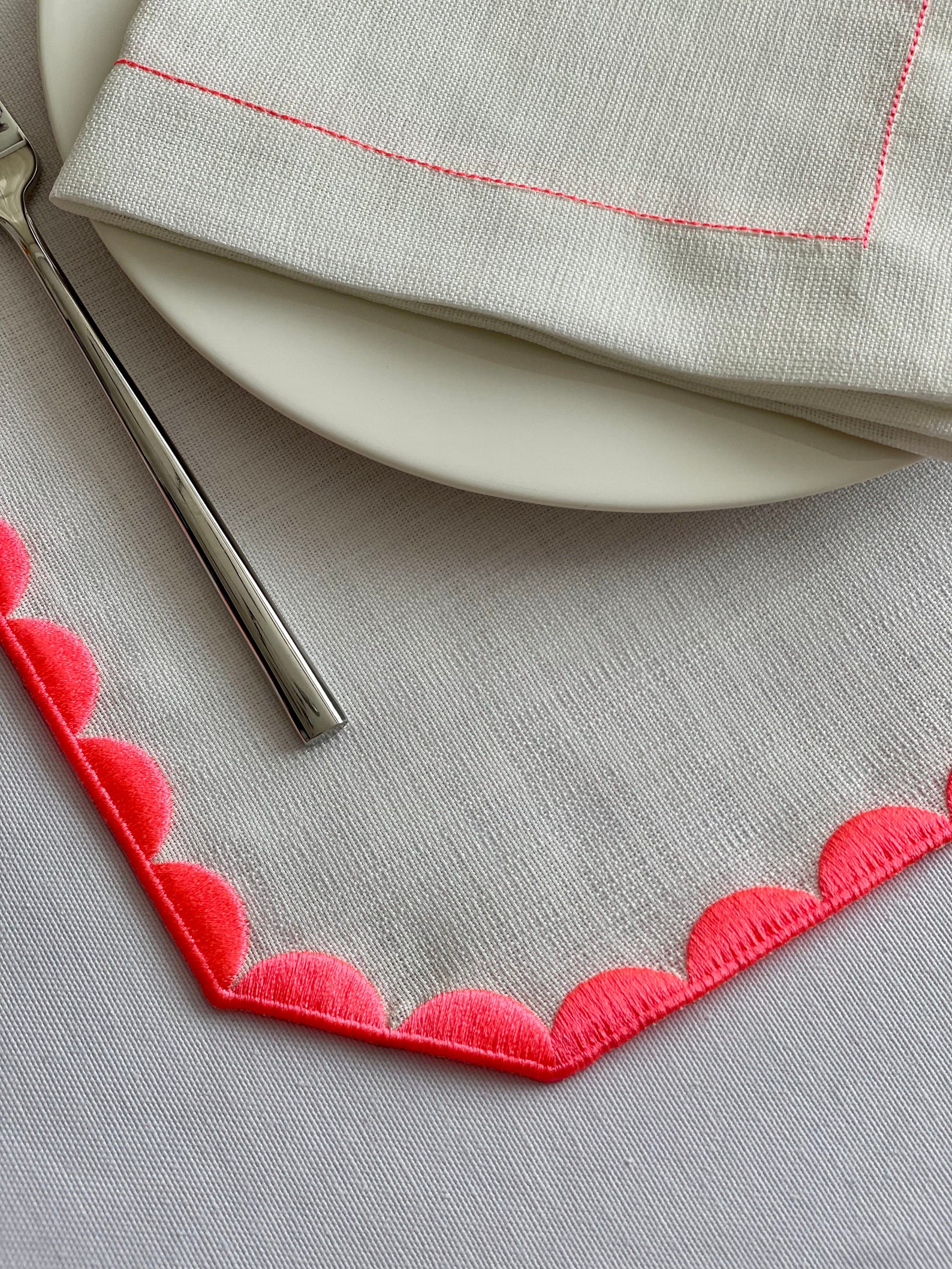 Tea Napkin With Stitched Edges, Natural Cotton White Fabric Napkin ...