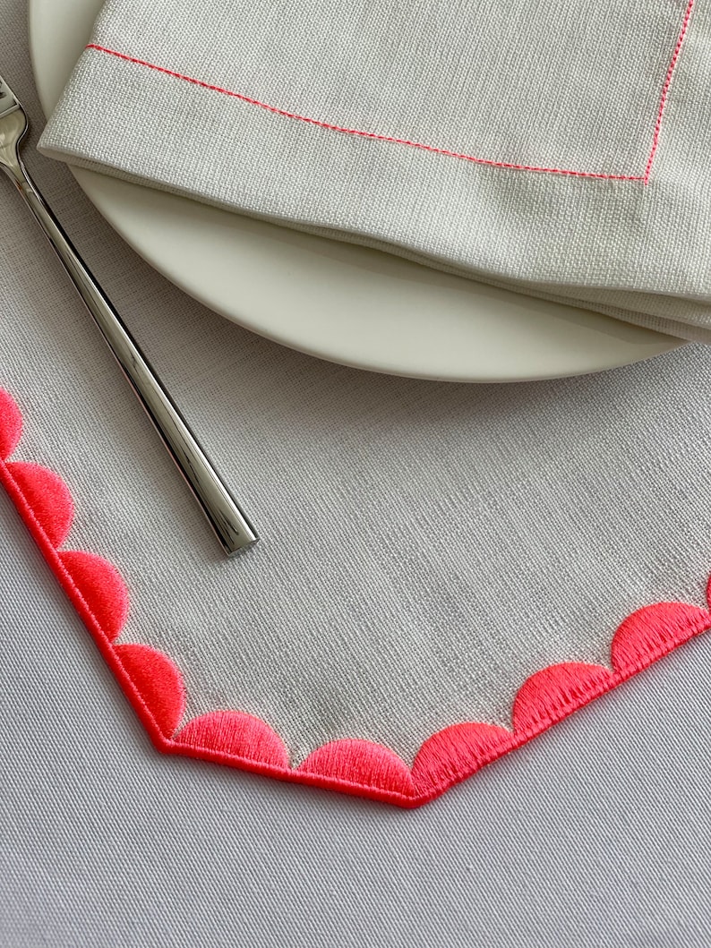 Tea Napkin With Stitched Edges, Natural Cotton White Fabric Napkin ...