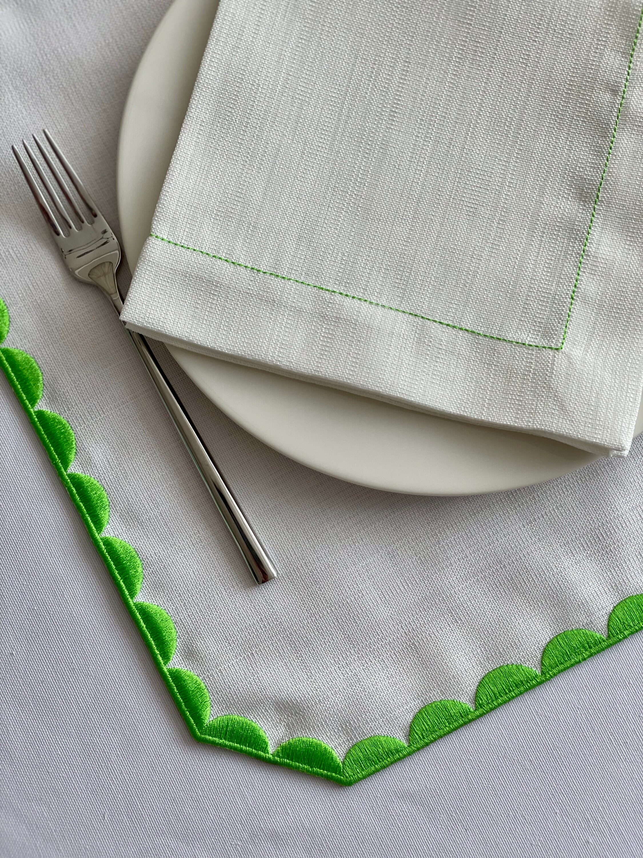 Tea Napkin With Stitched Edges, Natural Cotton White Fabric Napkin ...